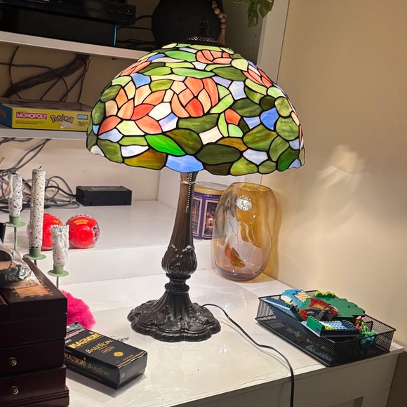 Tiffany & Co. | Other | Tiffany Co Stained Glass Table Lamp With Green ...